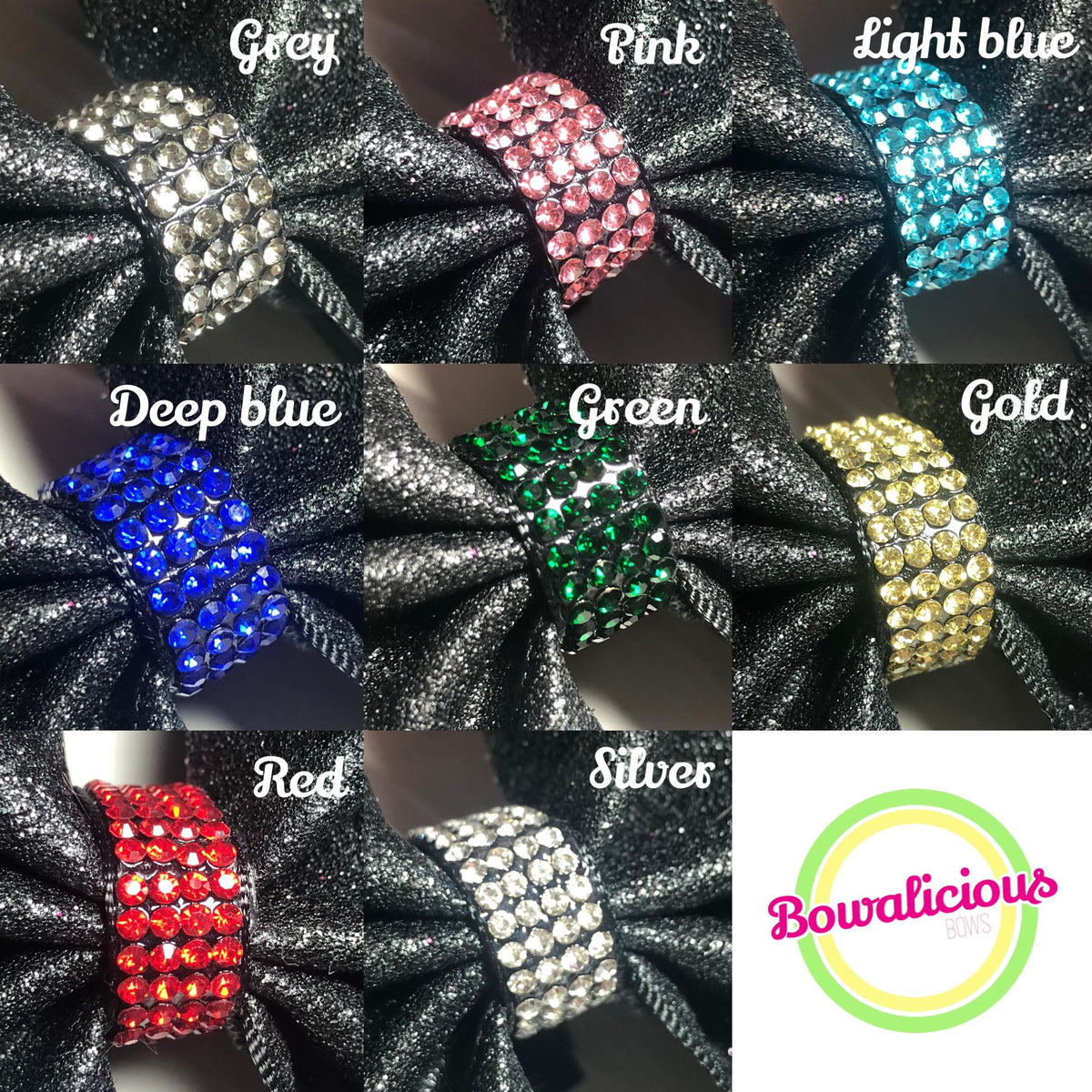 GLITTER Tailless Bow – Bowalicious Bows UK